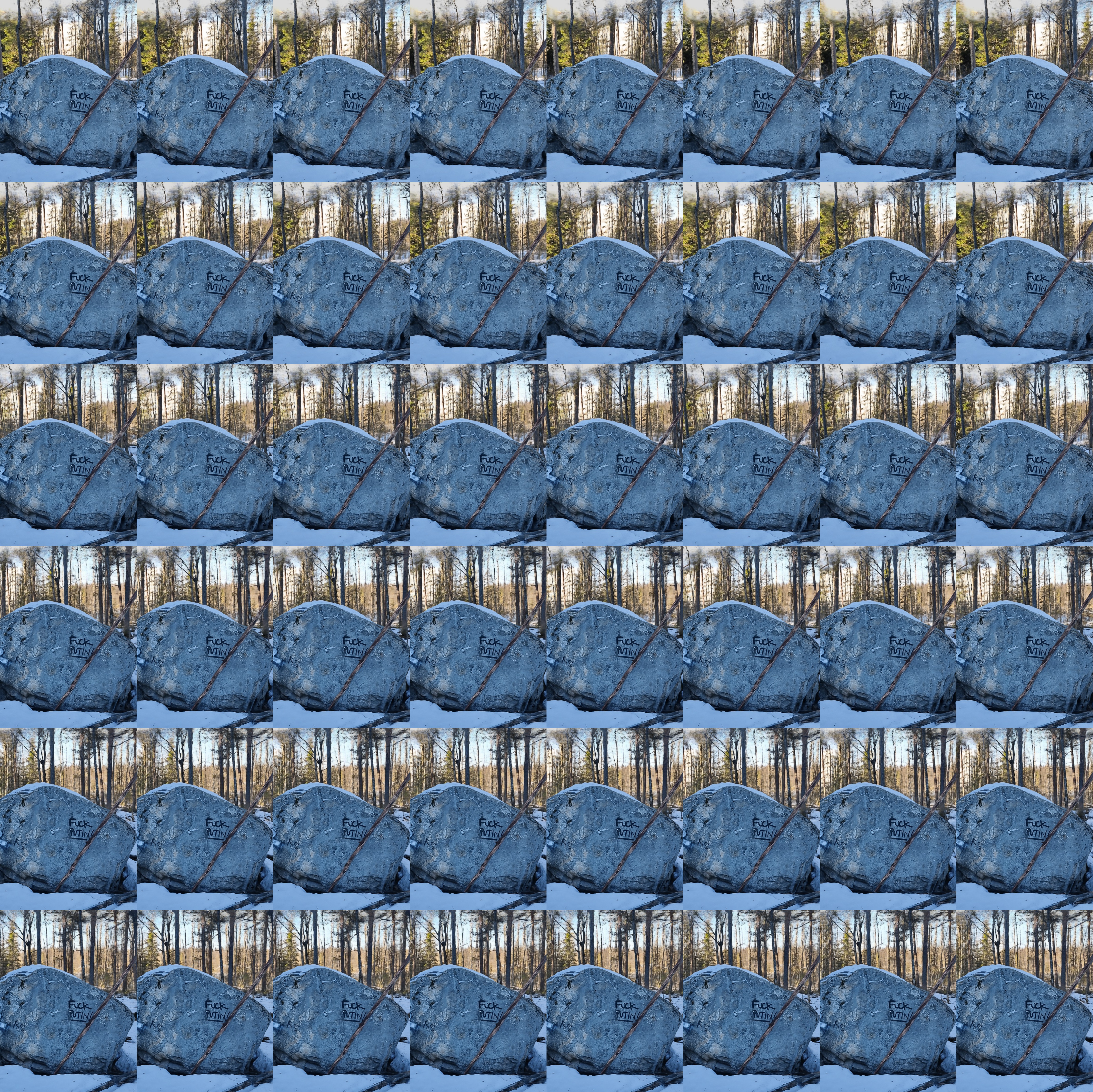 A boulder with a message by Mika | Looking Glass Blocks